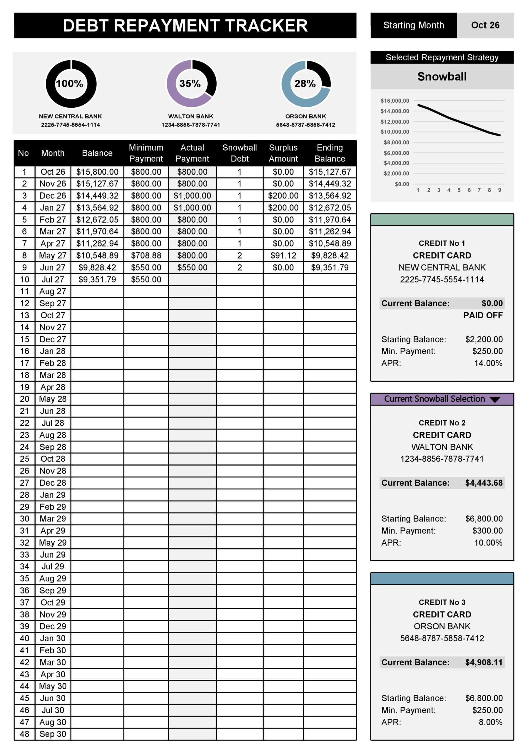 9 Printable Debt Tracker Templates [Excel] - TemplateLab