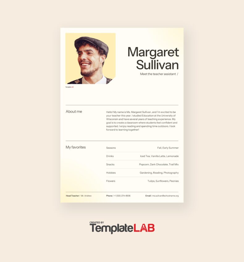 18 Free Meet the Teacher Template [100% Editable] ᐅ TemplateLab